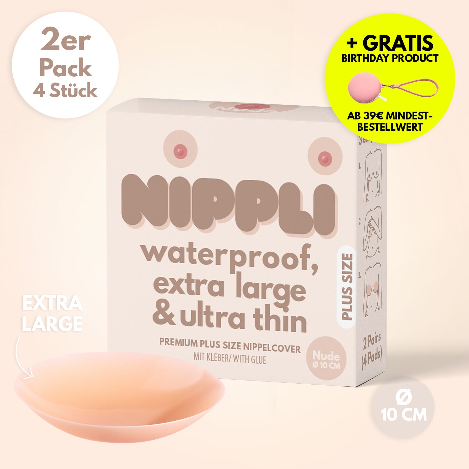 Doppel Pack Plus Size Nippelcover COLOR NUDE (2 Paar) 4 St. – Nippli.de
